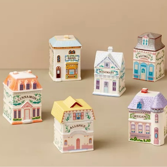 Lenox | Kitchen | New Lenox Spice Village Houses 6 Pc Spice Jar Set 224 ...